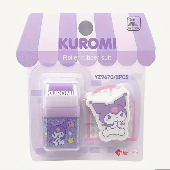 Office | New Kuromi Roller Eraser And Die Cut Eraser Set | Poshmark
